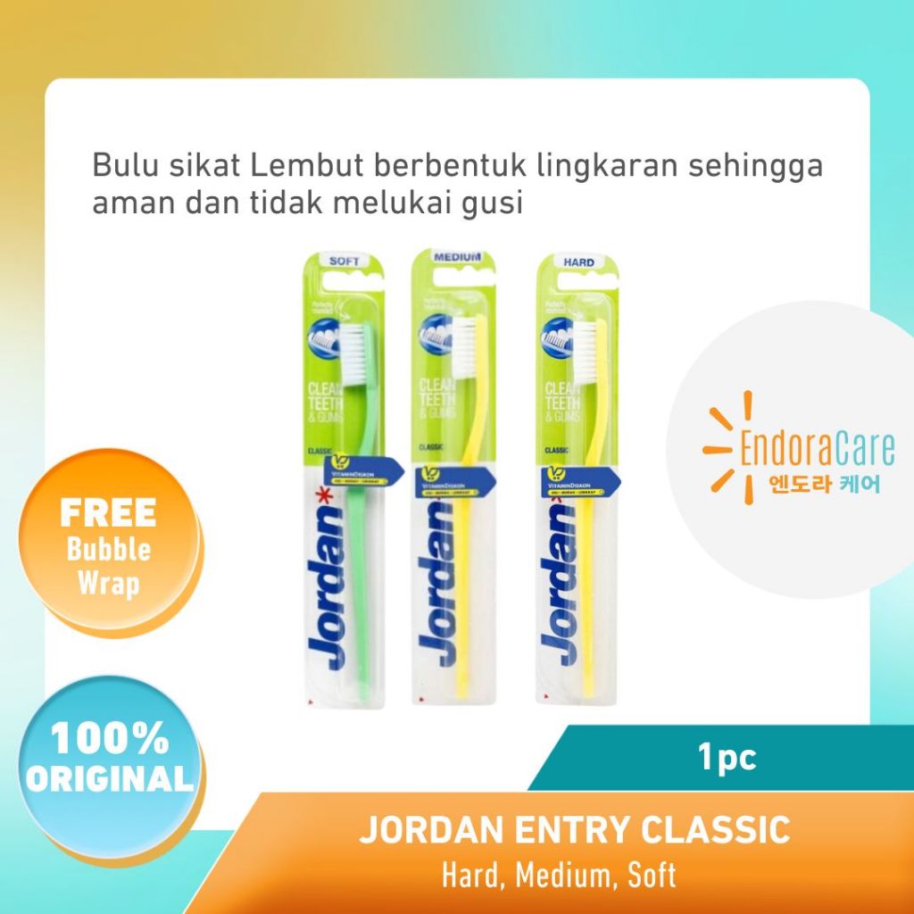 Jual JORDAN Entry Classic Sikat Gigi Dewasa SOFT / MEDIUM / HARD 1pcs ...