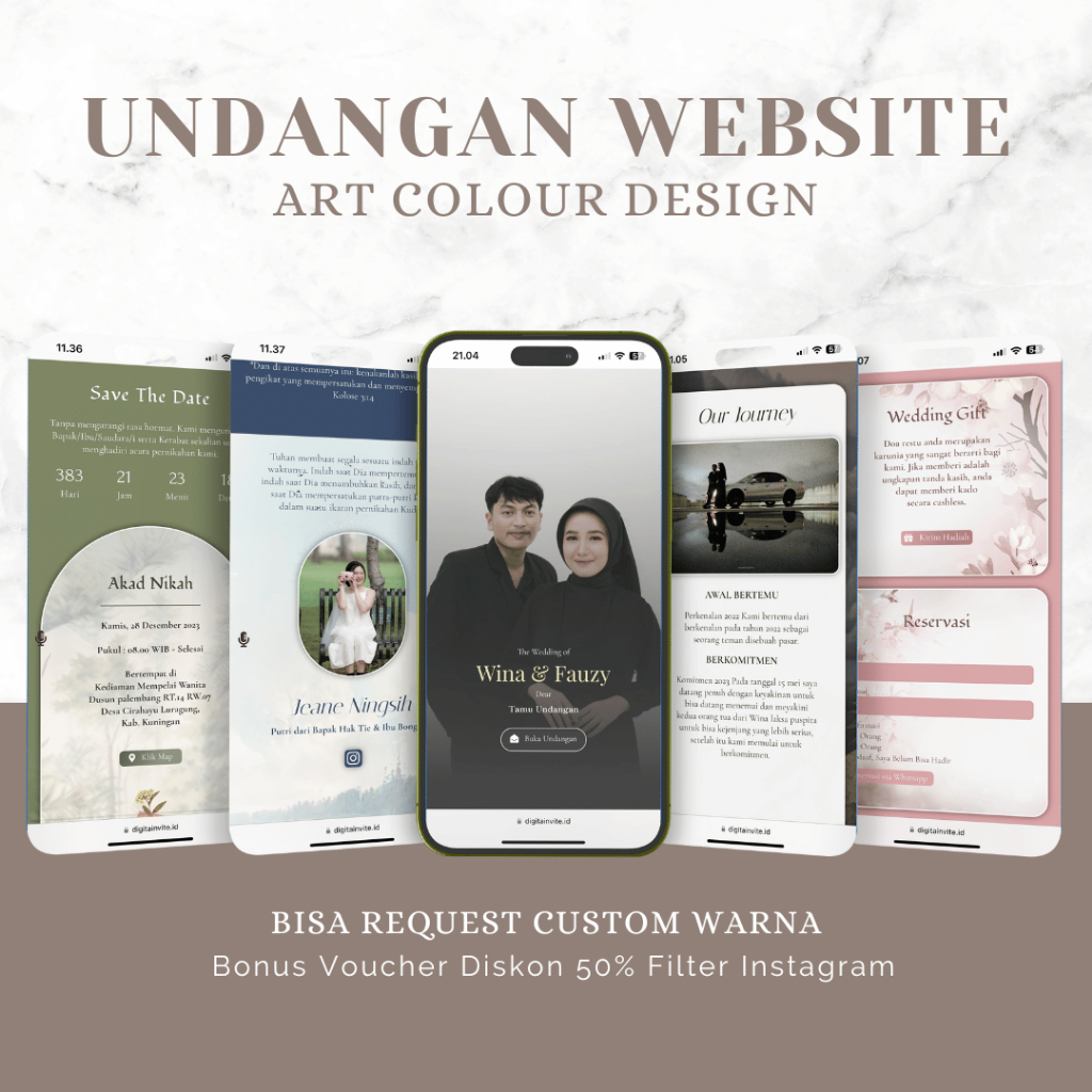 Jual Undangan Digital Website Pernikahan Art Premium Full Fitur ...