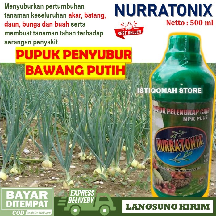 Jual Pupuk Penyubur Tanaman Bawang Putih Terbaik 500ML NURRATONIX Pupuk NPK Cair Plus Anti Jamur ...