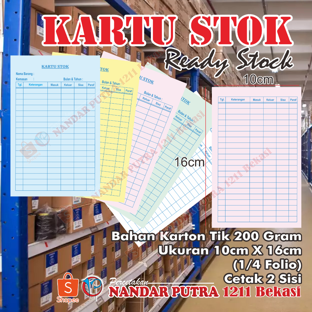 Jual Kartu Stok Ready Stock/Kartu Stock/Kartu Stok Barang/Kartu Stok ...