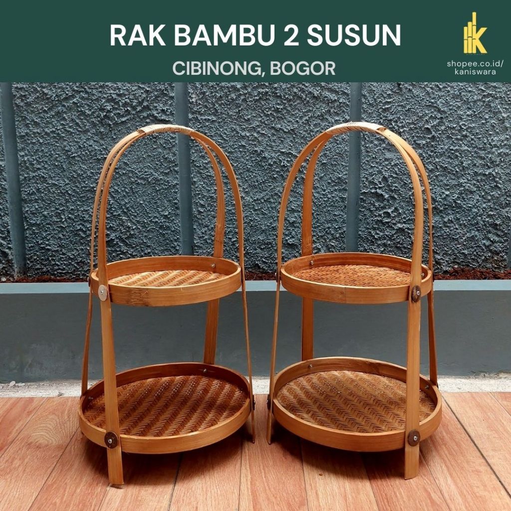 Jual Rak Susun Bambu Premium | Rak Saji Cemilan Kue Kering / Free ...