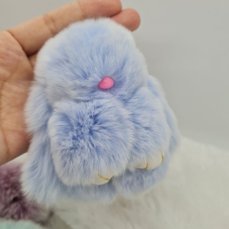 Jual mini Bunny rabbit fur bag charm 10cm / gantungan boneka / bagcharm ...