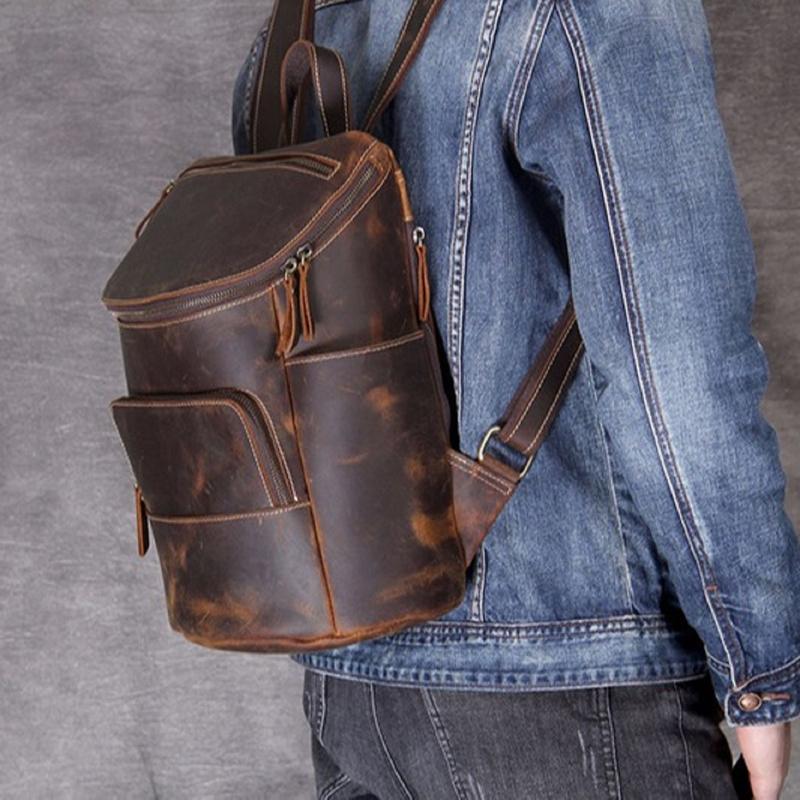 Jual Tas Ransel Pria dan Wanita Retro Kulit Sapi Asli Garut Crazy Horse ...