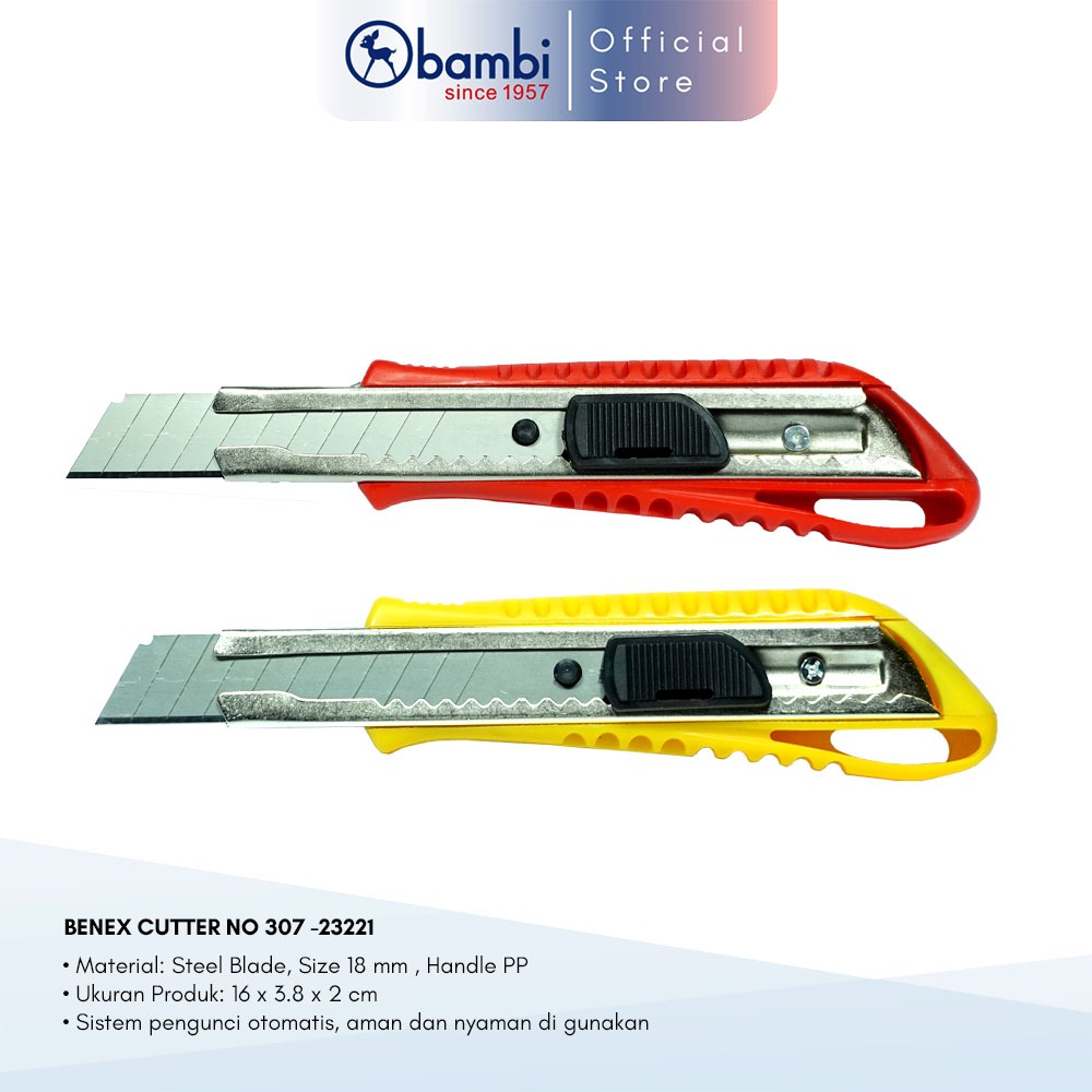 Jual Benex Cutter 18 mm All Color Original | Shopee Indonesia
