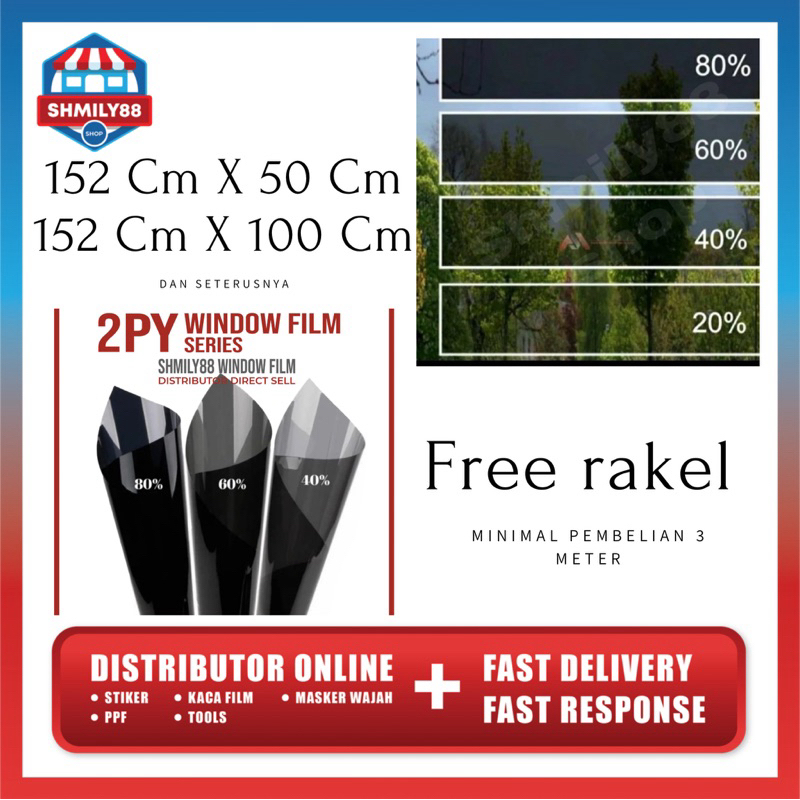 Jual Kaca Film Hitam Kaca Film Mobil Riben Anti Panas Warna Kuat Sampai 5 Tahun Harga 1 pcs ...