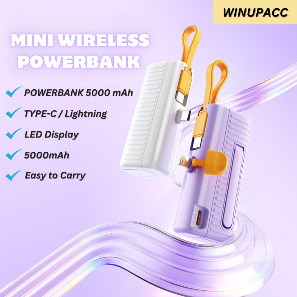 Jual WINUP Powerbank Mini 5000mAh Fast Charging 22.5W Include 2 Cable ...