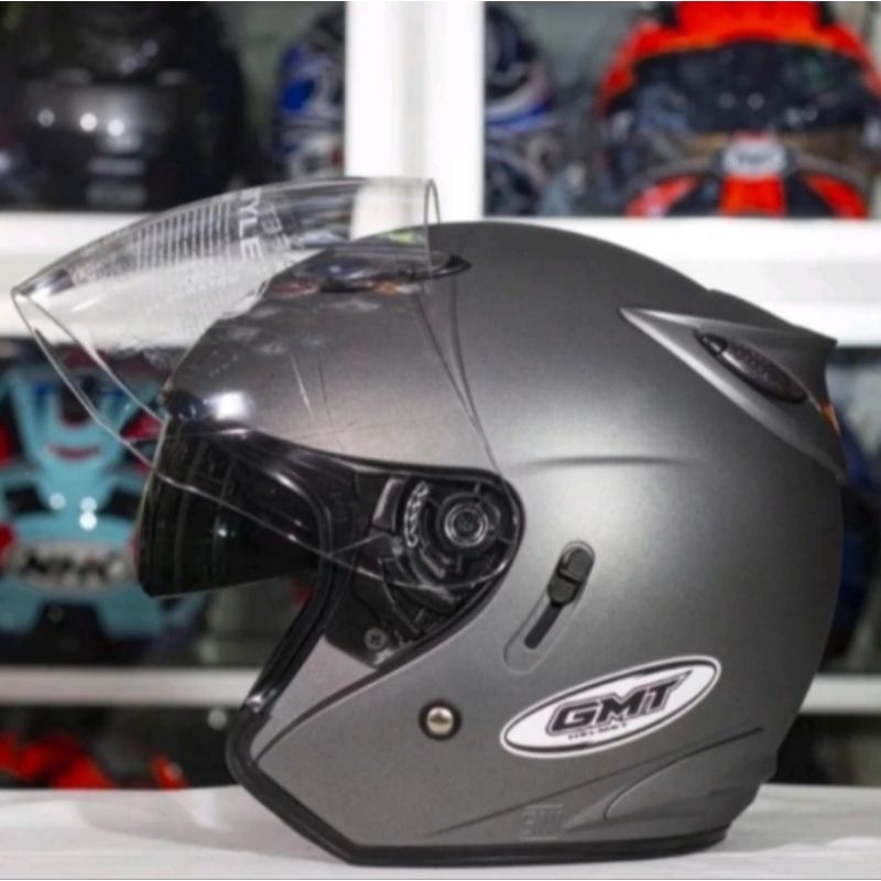 Jual Helm Sepeda Motor Half Face Double Visor GMT Original/Helm Pria ...