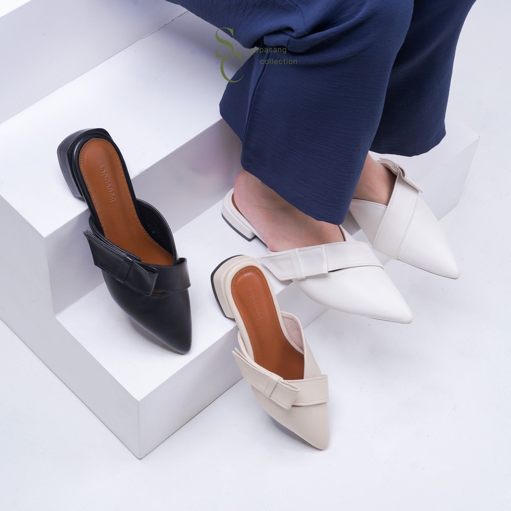 Jual Sepasang Collection Iris Mules Wanita Heels Hak 3 Cm | Shopee ...