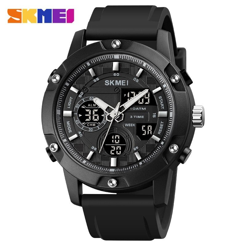 Jual Jam Tangan Analog Digital Pria SKMEI 1757 - Black/Black 30M ...