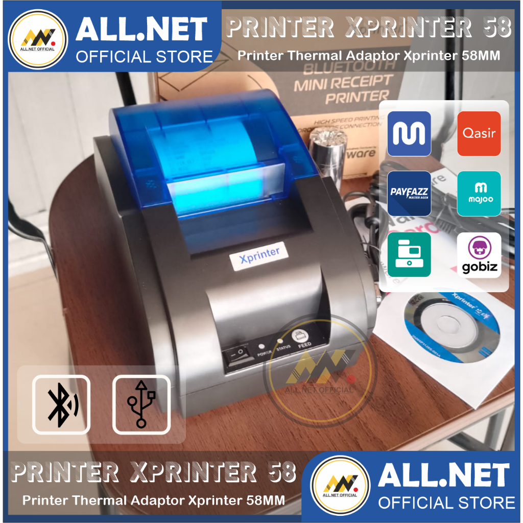 Jual Printer Thermal EPPOS 58mm Bluetooth dan USB Cetak Struk dan NOTA Free kertas 10 ROLL 58mm ...