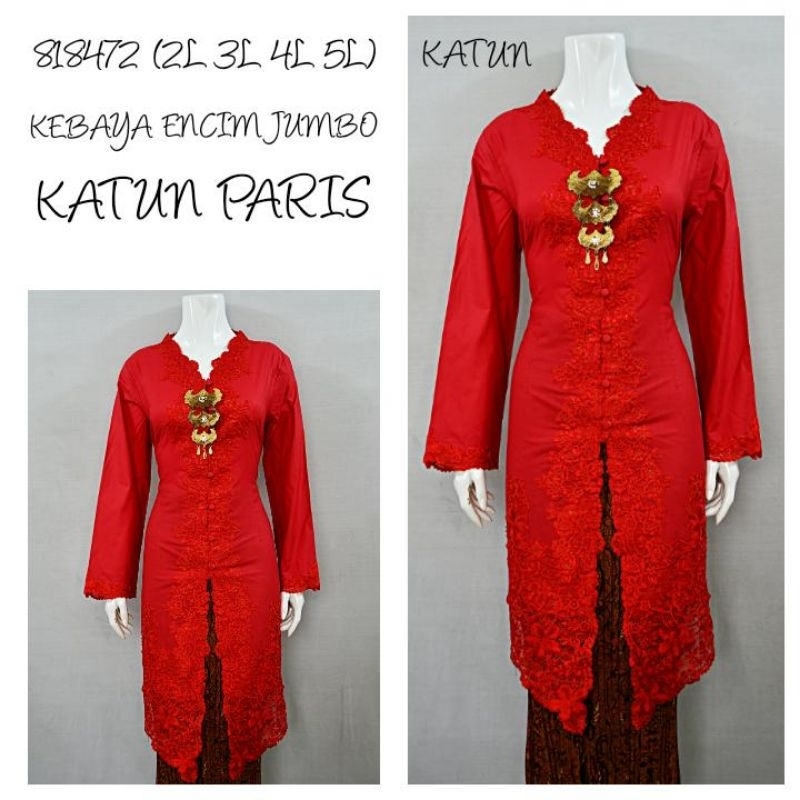 Jual Indah KEBAYA JUMBO ENCIM TUNIK LENGAN PANJANG BORDIR SENADA KATUN ...