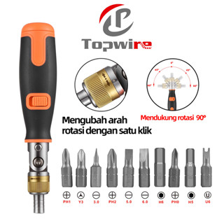 Jual Topwire 10In1 Multi Bit Set Obeng Ratchet Dua Arah 1/4 6.35Mm ...