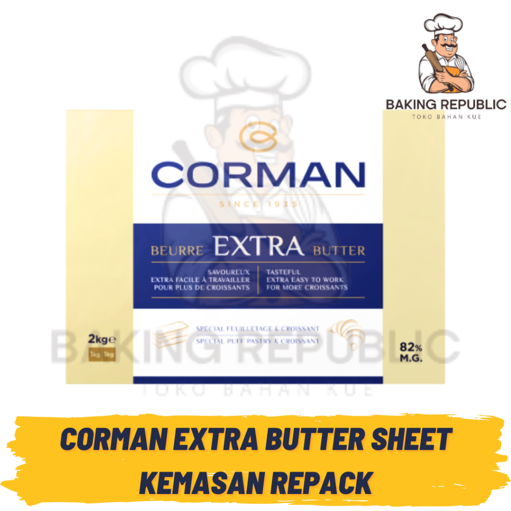 Jual CORMAN EXTRA BUTTER SHEET FAT 82% | KEMASAN REPACK | 250 GRAM ...