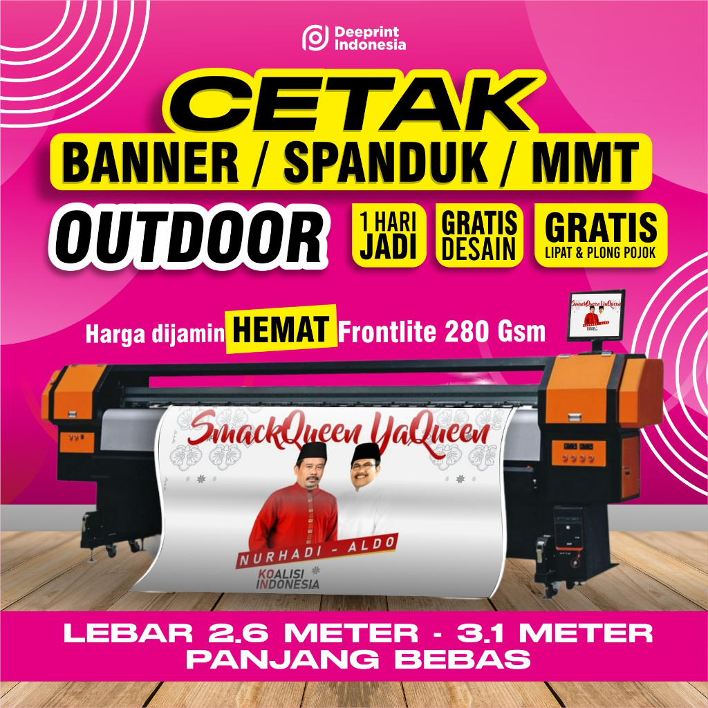 Jual [Lebar 260-310 cm) Cetak Banner / Cetak backdrop / Cetak Spanduk / Cetak MMT / Cetak Baliho ...