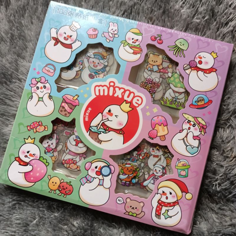 Jual MBJM - STICKER MIXUE 100 LEMBAR 4 WARNA 100 PCS STICKER MIXUE ...