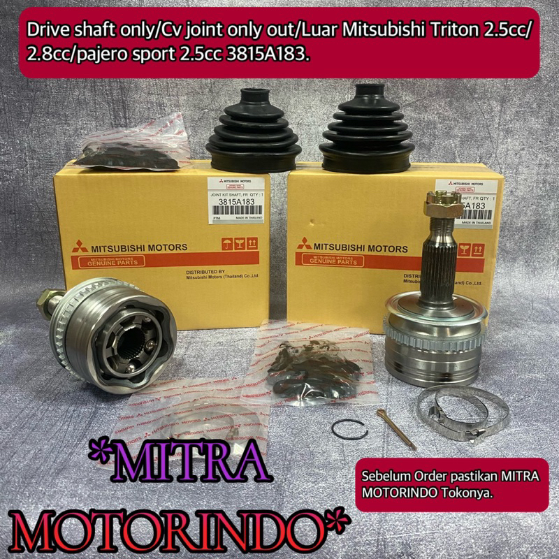 Jual Drive Shaft Only/Cv Joint Only Out/Luar Mitsubishi Triton 2.5cc/2 ...