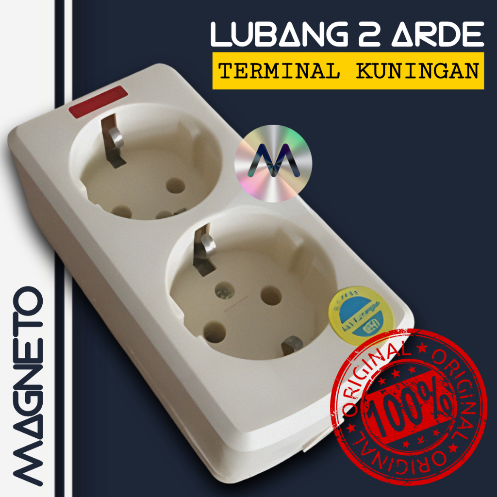 Jual TERMINAL STOP KONTAK 2 LUBANG + LAMPU BAHAN KUNINGAN TEMPEL TEMBOK ...