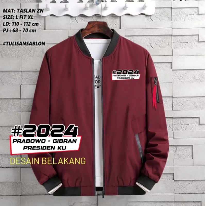 Jual JAKET BOMBER PRAGIB/ BOMBER PRABOWO GIBRAN/ JAKET PRESIDEN 2024 ...
