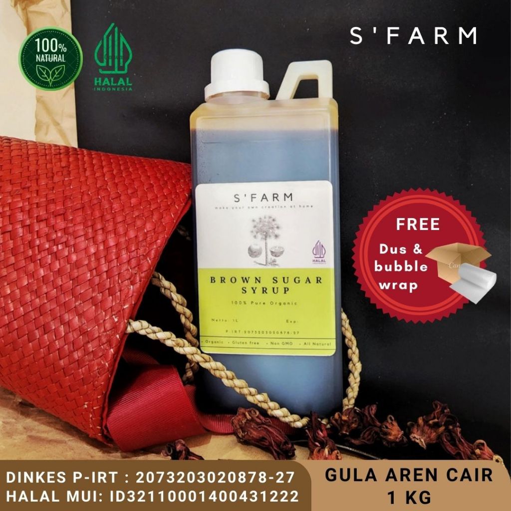 Jual Gula Aren Cair Premium 1 Liter ASLI 100% S'FARM | Shopee Indonesia