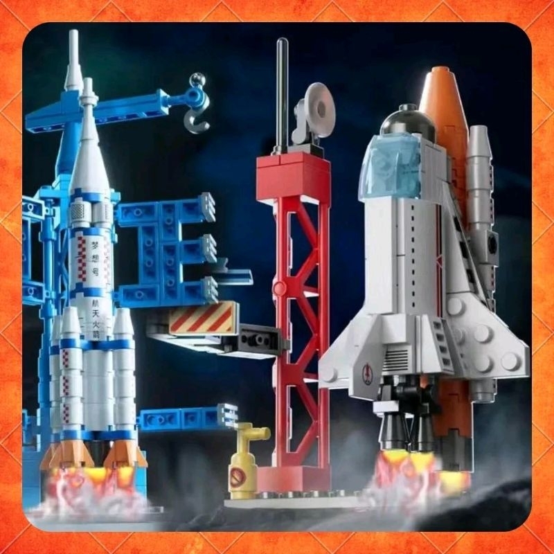 Jual Nano Building Brick Mini Roket Space Mainan Balok Blok Susun ...