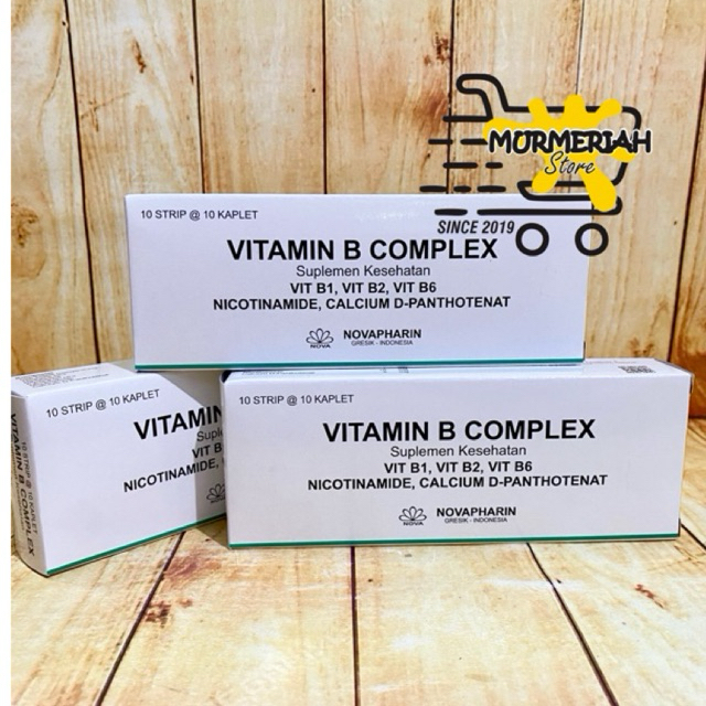 Jual Vitamin B Complex Box 100 Kaplet Novapharin Nova B1 B6 B12 ...