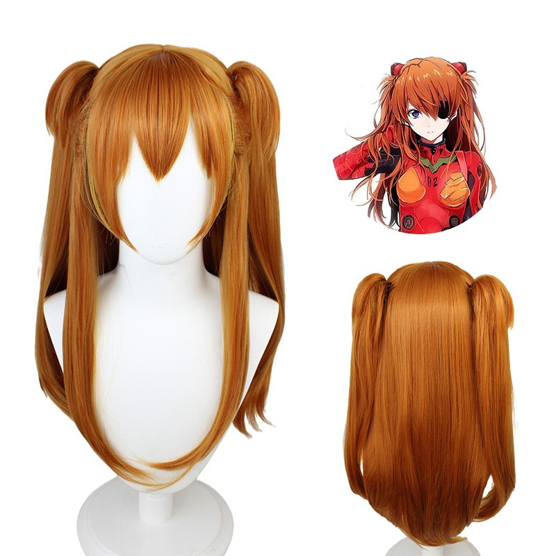 Jual Eva New Century Evangelion Wig Asuka Cos Wig Oranye Rambut Wig ...