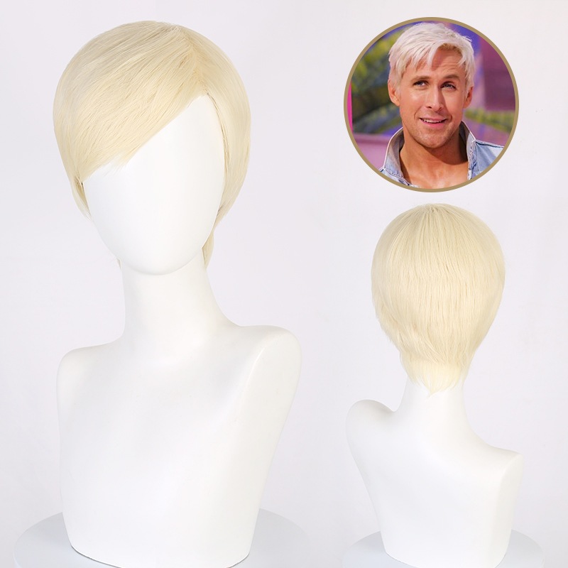 Jual Barbie Film Hidup Barbie Ken Wig Cos Warna Emas Muda | Shopee ...