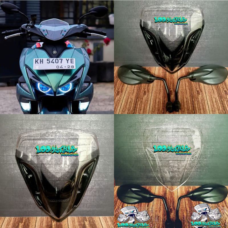Jual VISOR AEROX 155 NEW MODEL TERBARU PLUS BAUT VARIASI WINDSHIELD ...