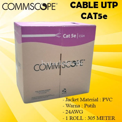 Jual COMMSCOPE CABLE UTP CAT 5e (WHITE) | Shopee Indonesia
