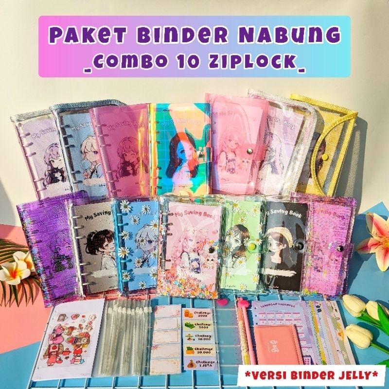 Jual [10 Ziplock] Part 1 Paket binder Nabung binder keuangan ukuran A6 ...