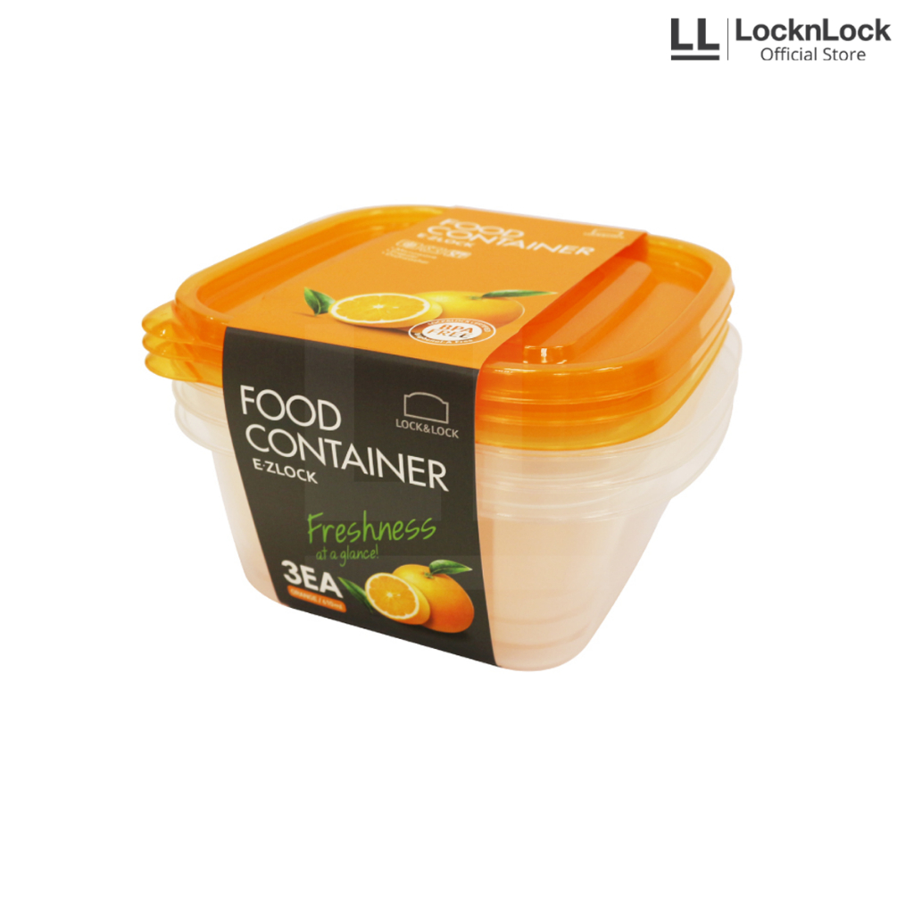 Jual LocknLock Kotak Makan E.Z Lock Orange Set 3PCS | Shopee Indonesia