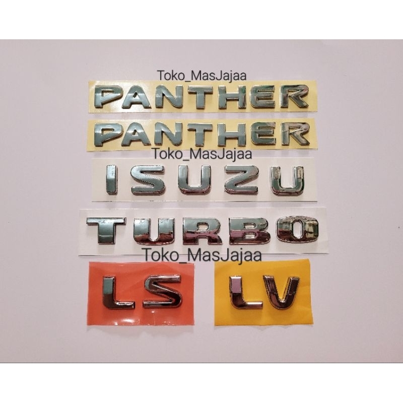 Jual emblem tulisan panther turbo LV LS /emblem panther new chrome ...