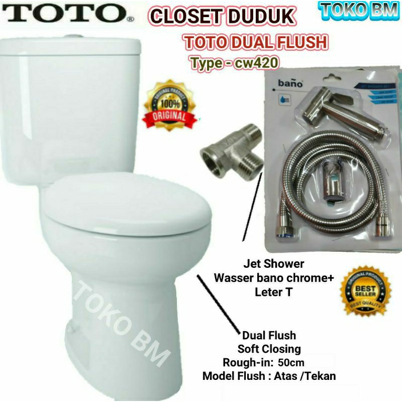 Jual CLOSET DUDUK TOTO CW420J/KLOSET DUDUK/TOILET TOTO CW42J PUTIH ...