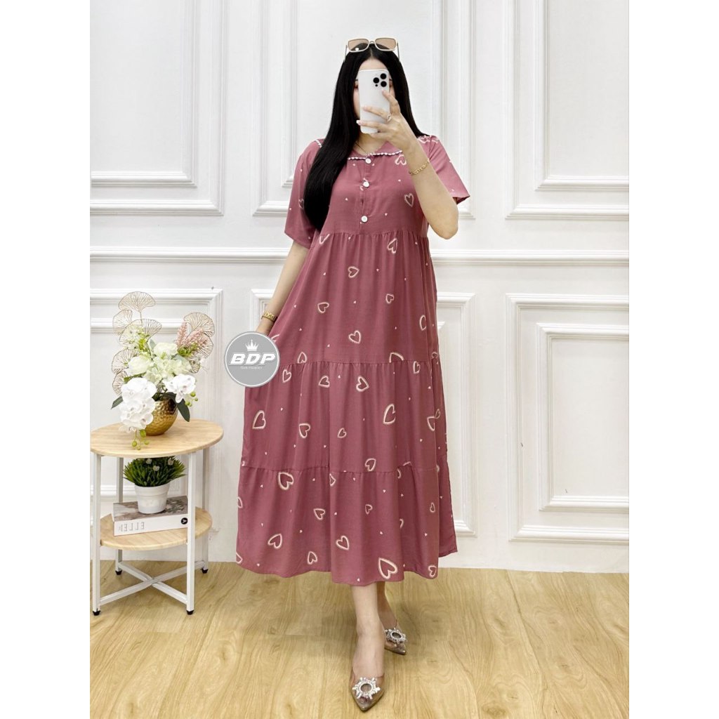 Jual Dianputri - Daster wanita Panjang Rayon Grade A Busui Resleting Depan | Daster chibi ...