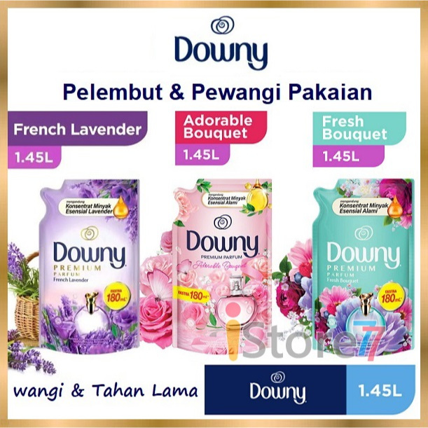 Jual Downy Premium Parfum 1.45 Liter Pelembut dan Pewangi Pakaian Konsentrat French Lavender ...