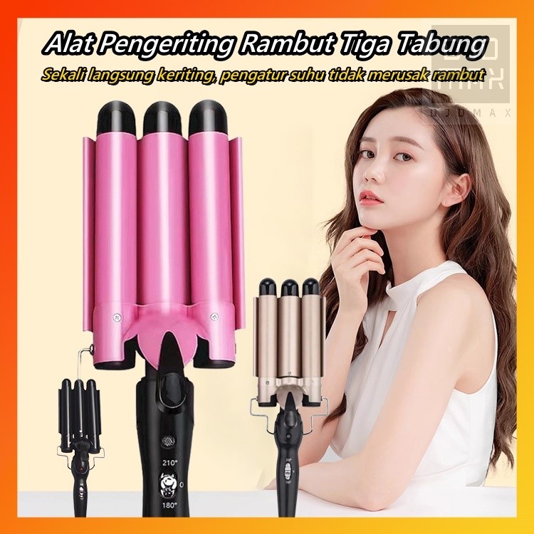 Jual DJDMax Pengeriting Rambut Tiga Tabung Multifungsi, Keriting Rambut ...
