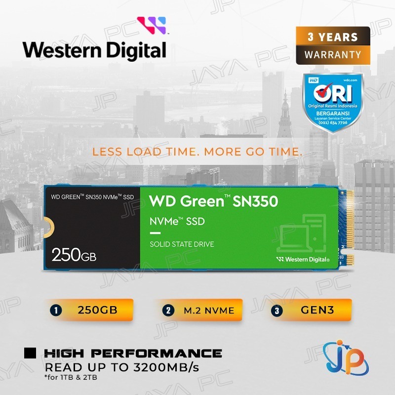 Jual WD Green SSD SN350 M.2 Pcie Gen3 Nvme 2280 250GB - WDC M2 250 GB | Shopee Indonesia