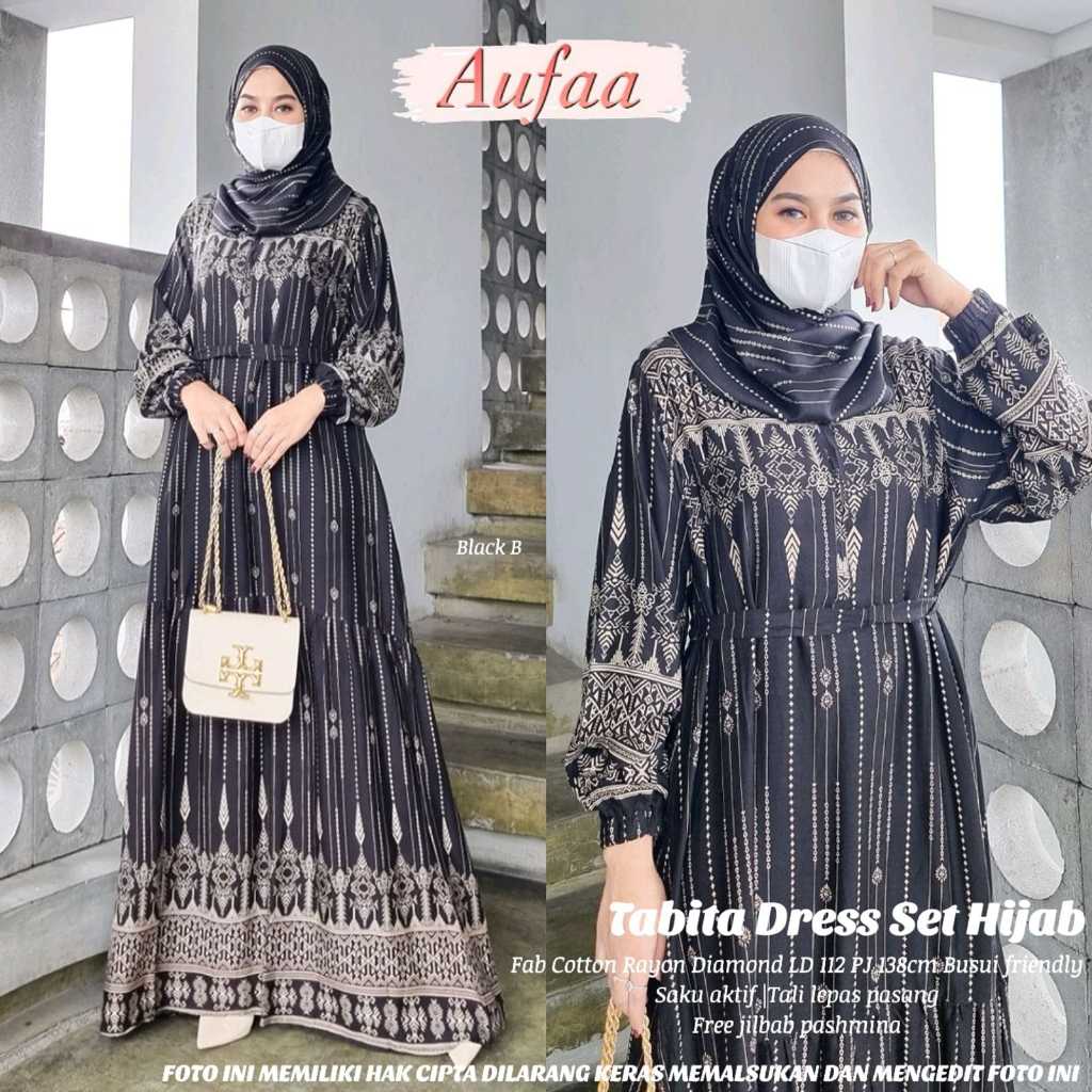 Jual Tabita Set Gamis Hijab Ori Aufaa | Shopee Indonesia