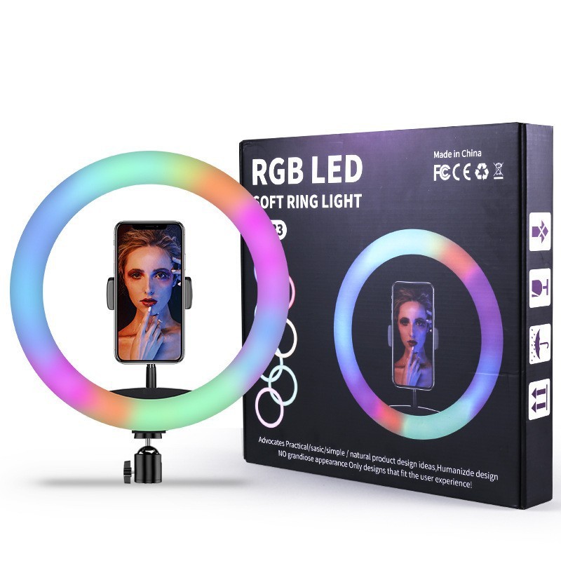 Jual SMARTCOM Paket Lampu Ring Light RGB + Tripod 2,1 Meter + Phone ...