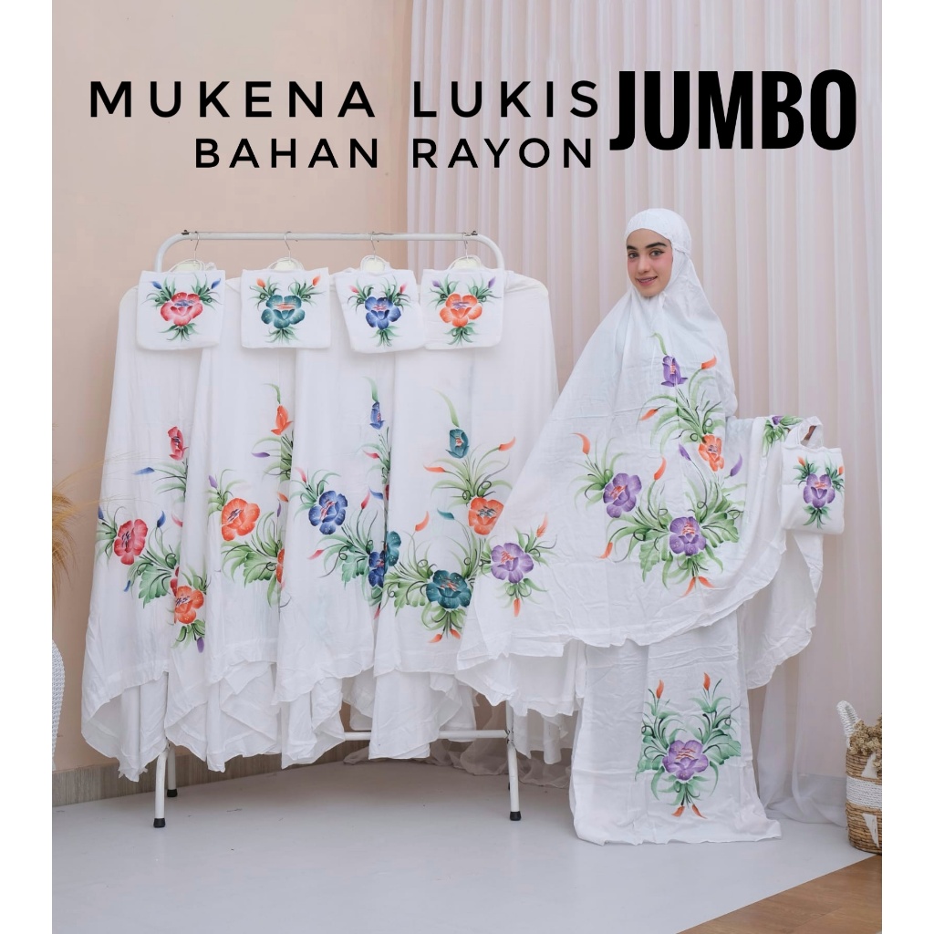 Jual MUKENA DEWASA JUMBO LUKIS | MOTIF TIMBUL | MUKENAH HANDMADE ...