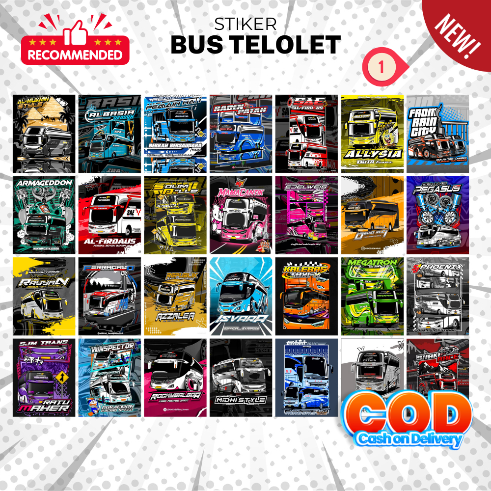 Jual [NEW] 28 PCS STIKER BUS BASURI | STIKER BUS TELOLET UKURAN 4X5 CM ...