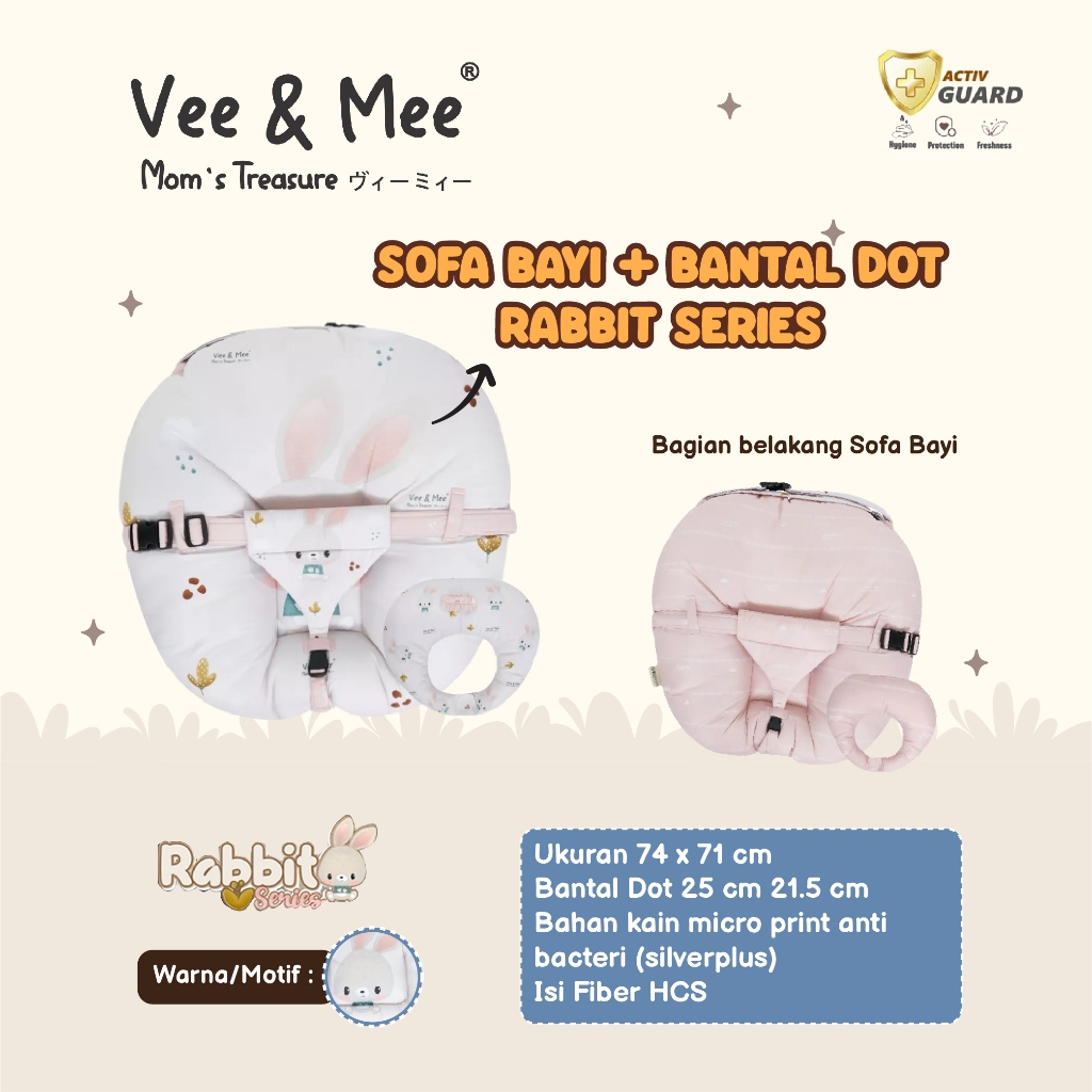 Jual Sofa Bayi Multifungsi dan Bantal Dot Rabbit Series Vee And Mee ...