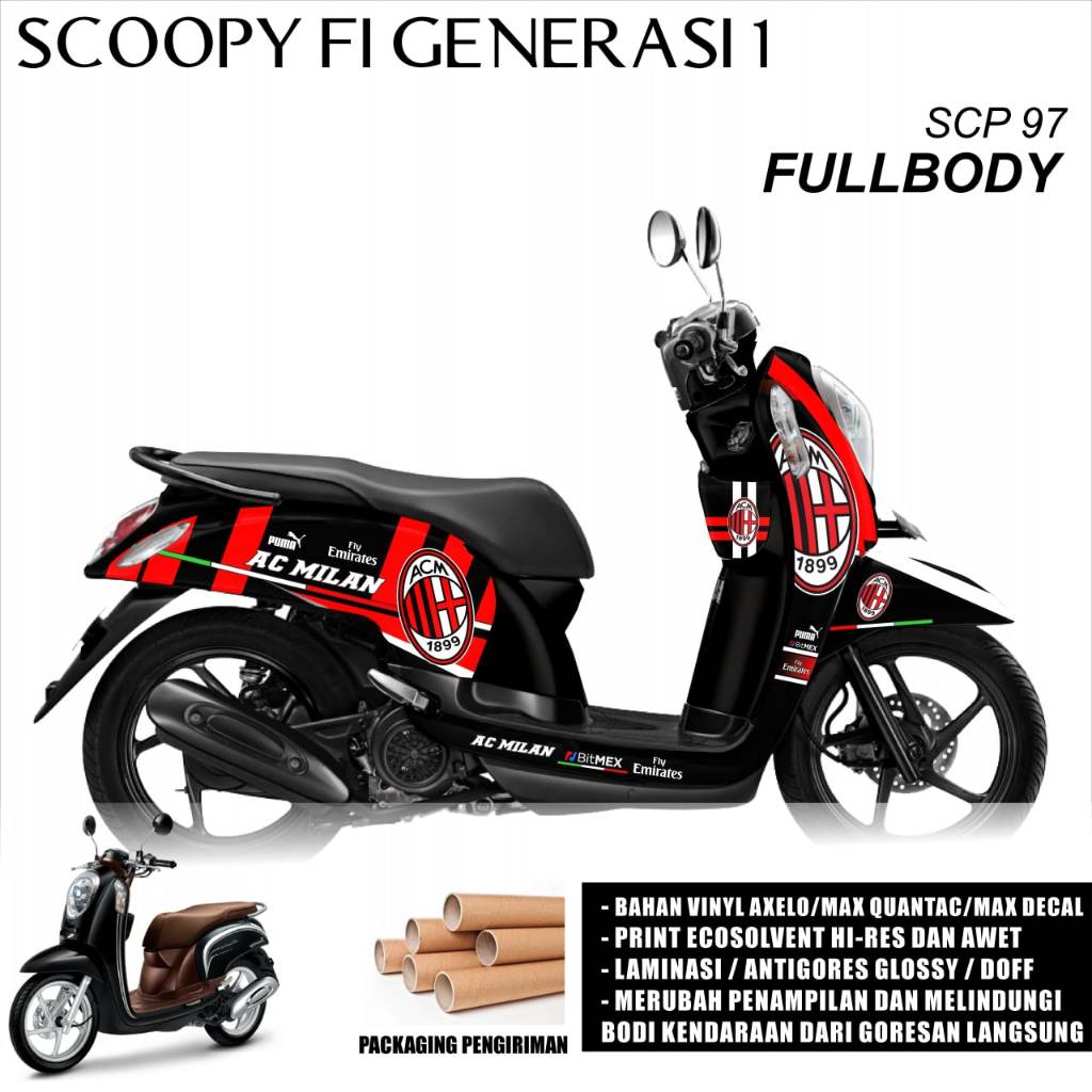 Jual SCP 097 DECAL SCOOPY FULL BODY AC. MILAN | Shopee Indonesia