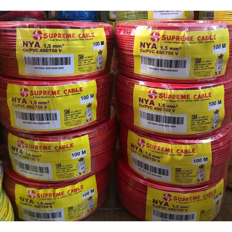 Jual kabel engkel supreme 1x1, 5 kabel nya supreme 1x1, 5 harga per meter | Shopee Indonesia