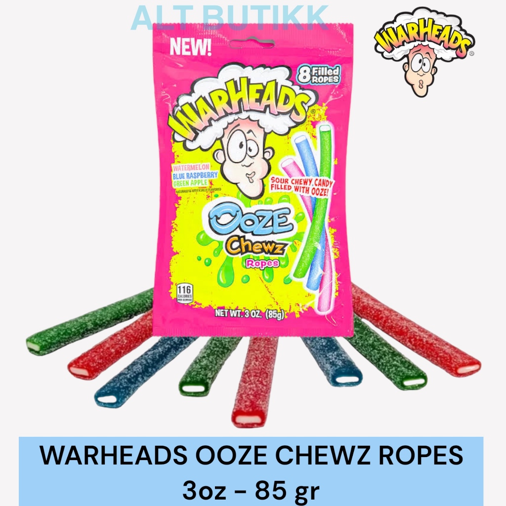 Jual WARHEADS OOZE CHEWZ ROPES 3 oz | SOUR CHEWY CANDY 85 GR | PRODUCT ...