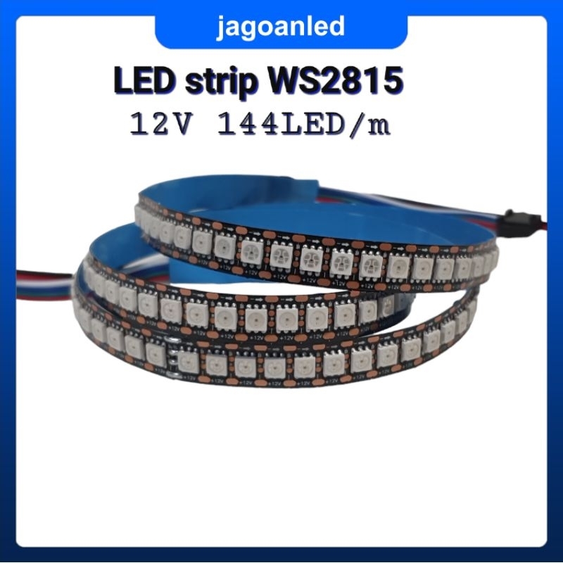 Jual LED WS2815 144 LED 12 Volt LED strip RGBIC Addressable 12V pcb hitam | Shopee Indonesia