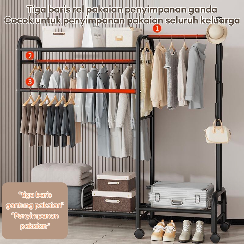 Jual Rak Gantungan Baju Serbaguna Stand Hanger Portable Gantungan Baju ...