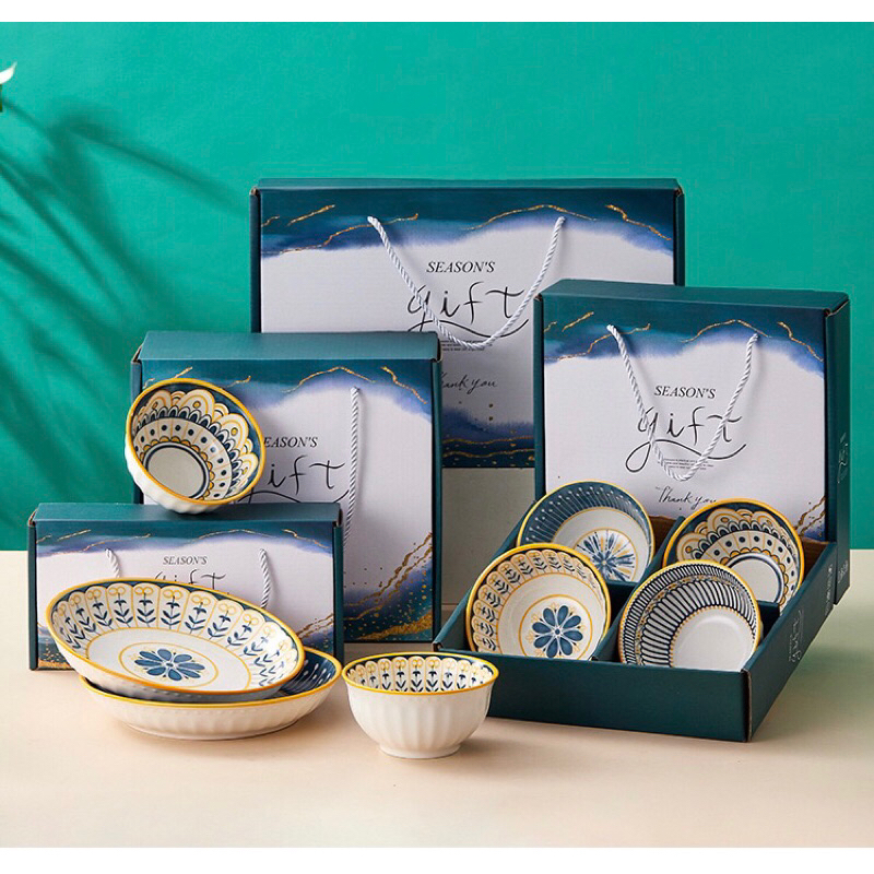 Jual Souvenir mangkok set premium peralatan makan porselen/mangkuk ...