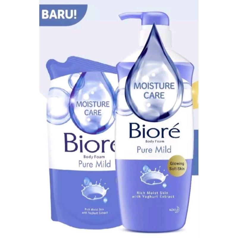 Jual Biore Body Foam Pure Mild Botol Pump 550 ml dan Refill 400 ml 800 ...