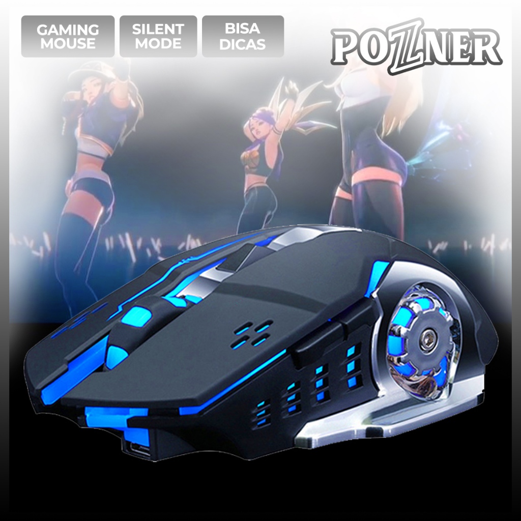 Jual Mouse Gaming RGB LED 2,4GHz Wireless 1600Dpi Bluetooth Tanpa ...